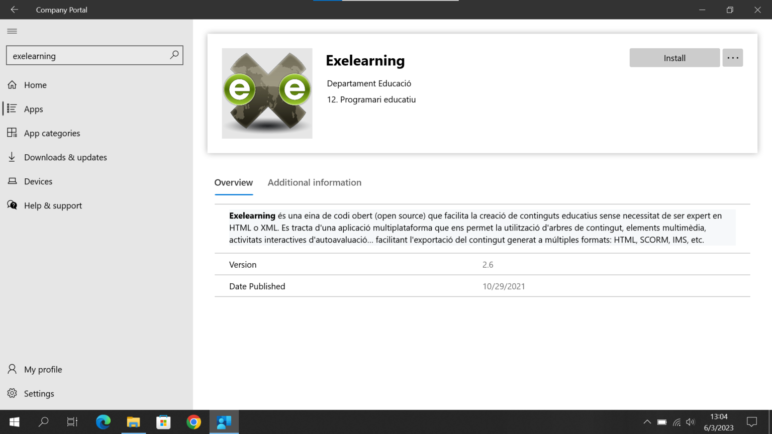 Instal Lar Exelearning Des Del Portal D Aplicacions Company Portal